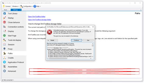 BUG An Unhandled Exception Is Thrown When Accessing The Paths Tab