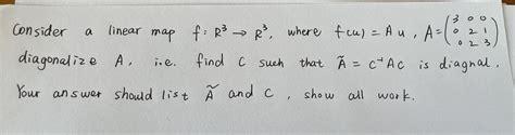 solved consider a linear map f r3→r3 where