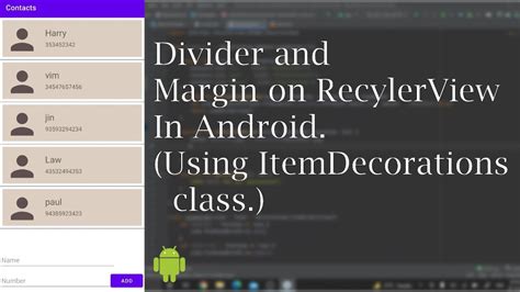 Divider And Margin On RecyclerView In Android Using ItemDecoration