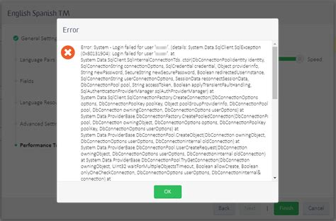 trados groupshare 2017 sr1 tms show as empty in web ui sql error system login failed for
