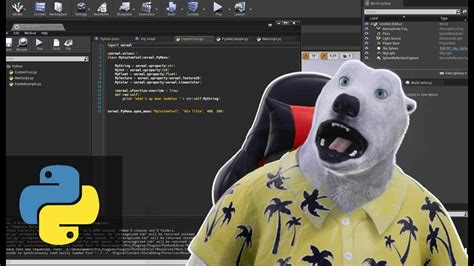 Python Editor For Unreal Engine アンリアルエンジンのエディタ上でPython環境を統合しコーディング可能に