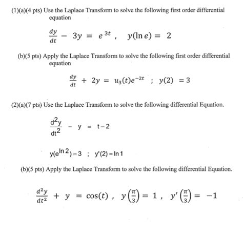 solved use the laplace transform to solve the following