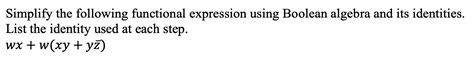 solved simplify the following functional expression using