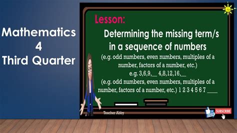 determining the missing terms in a sequence of numbers youtube