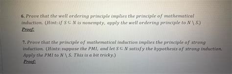 solved 6 prove that the well ordering principle implies the