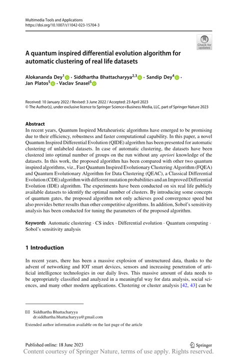 a quantum inspired differential evolution algorithm for automatic clustering of real life