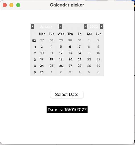 Create A Date Picker Calendar In Python Tkinter CodeSpeedy
