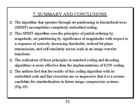 image compression with set partitioning in hierarchical trees