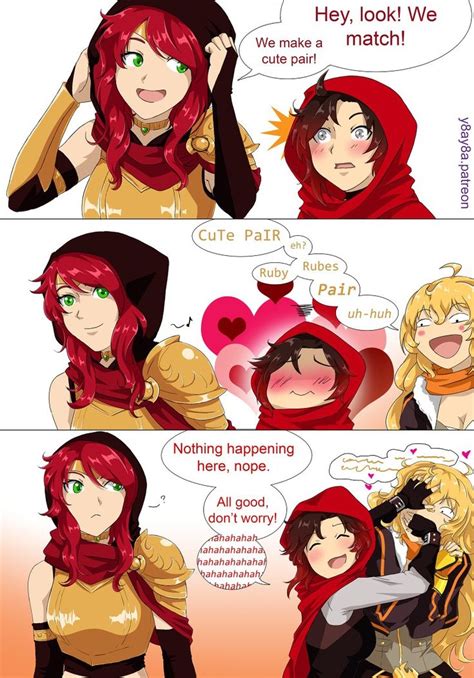 Rwby Comic Cute Pair Art By Y8ay8a On Twitter Rwbycomic Pyrrhanikos Rubyrose Pyrruby