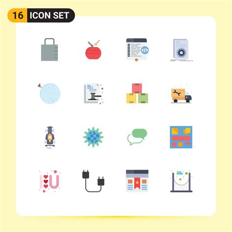16 Thematic Vector Flat Colors And Editable Symbols Of Script File Code
