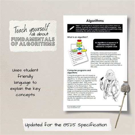 algorithms aqa gcse computer science workbook 8525 teaching resources