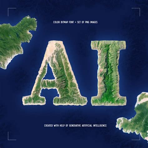 Island Map Color Bitmap Font MasterBundles