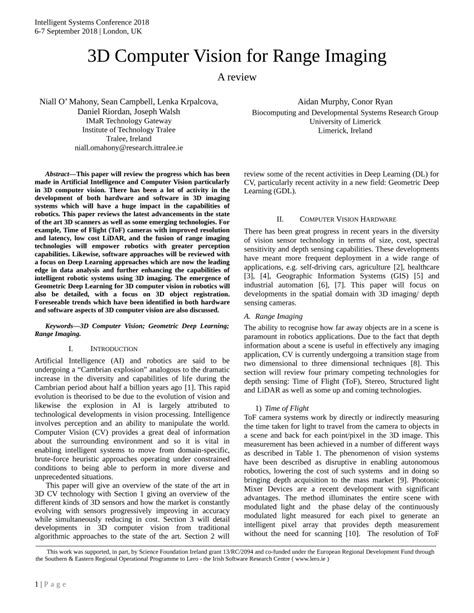 pdf computer vision for 3d perception proceedings of the 2018 intelligent systems conference