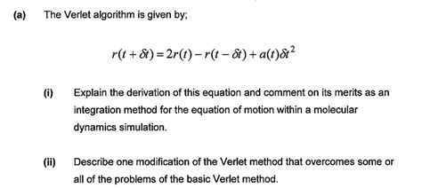 solved a ﻿the verlet algorithm is given