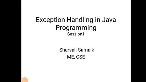 introduction to exception handling in java programming youtube