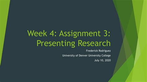week 4 assignment 3 presenting research final youtube