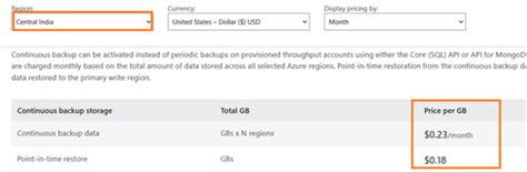configure azure cosmos db continuous backups