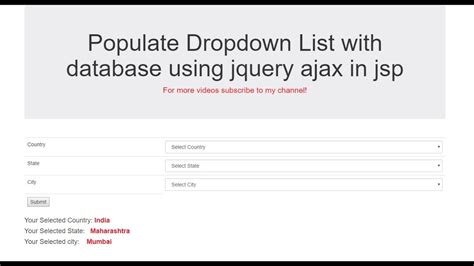 how to populate dropdown list with database using ajax jquery in jsp 38760 hot sex picture