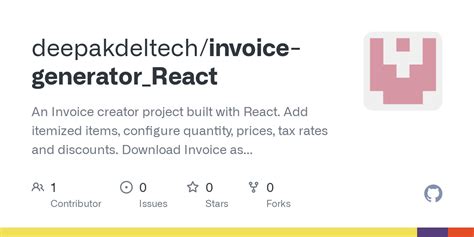 github deepakdeltech invoice generator react an invoice creator project built with react add