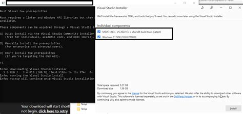 Rust Windows Installation Visual C Visual Studio Community Exit