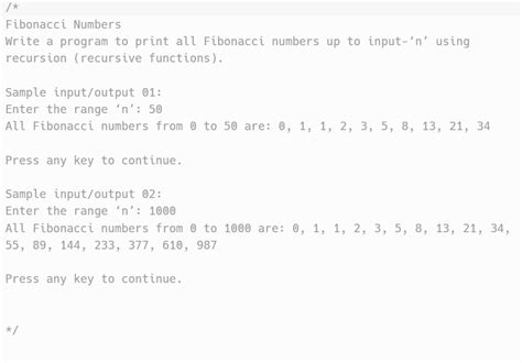 solved fibonacci numbers write a program to print all