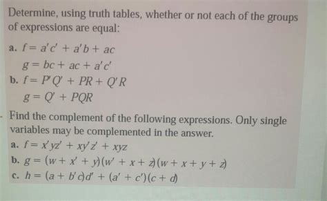 solved determine using truth tables whether or not each of
