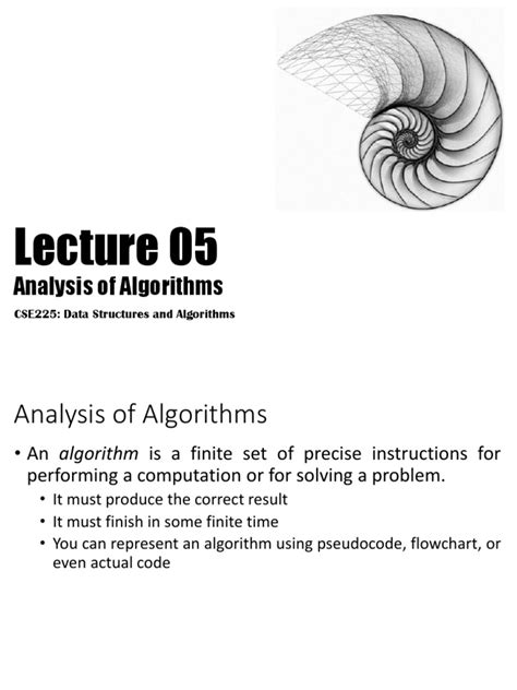cse 225 lecture 5 analysis of algorithms pdf time complexity algorithms
