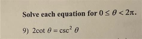 solved solve each equation for 0≤θ