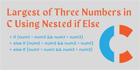 largest of three numbers in c using nested if else
