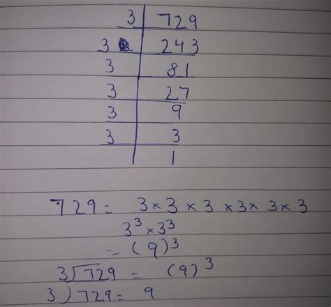 cube root 729 prime number and factor methad