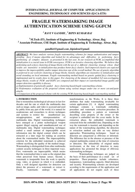 pdf fragile watermarking image authentication scheme using ggfcm