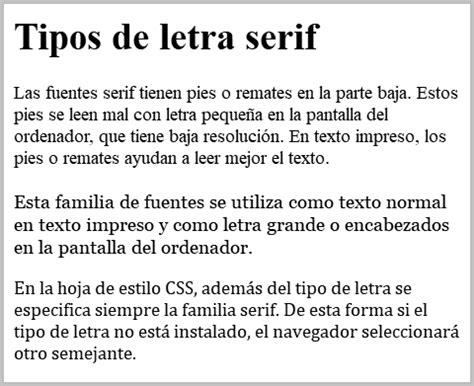 9 Serif Typefaces CSS Tutorial Picuino