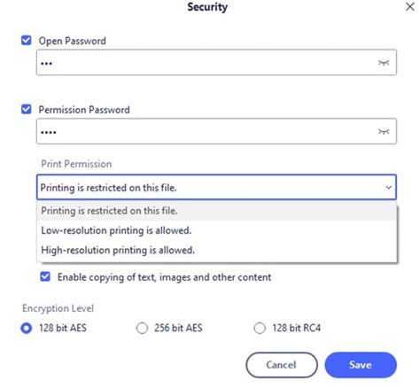 methods to create password protected pdf