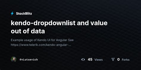 kendo dropdownlist and value out of data stackblitz