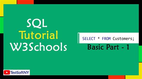 SQL Tutorial Free From W3schools Part 1 YouTube
