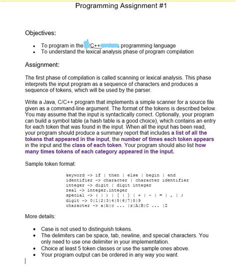 solved programming assignment 1 objectives to program in