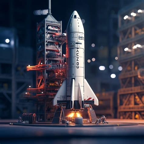 Premium AI Image A Tiny Space Ship Diorama With Tilt Shift Effect