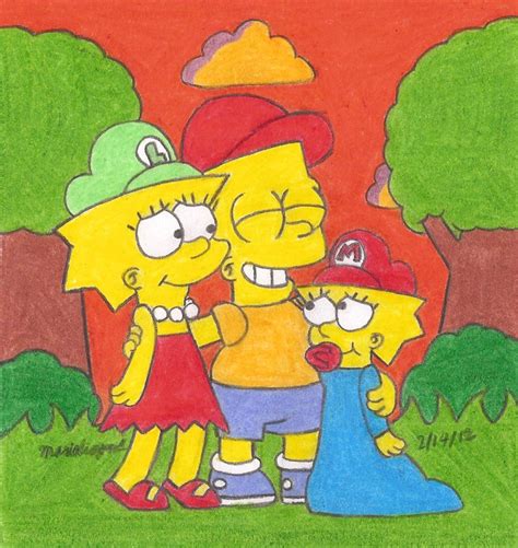 Aw I Love That Picture Of Bart With His Two Sisters Lisa And Maggie It Is So Adorable