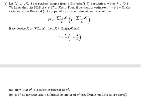 solved 4 let x1 … xn be a random sample from a