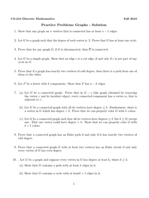 practice problems graphs pdf vertex graph theory mathematics
