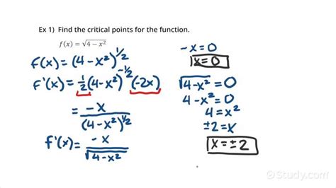 how to find critical points of a function by finding where the first derivative is zero or fails