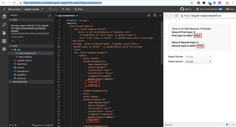 dropdownlist shows invalid when we apply disabled to it · issue 2006 · telerik kendo angular