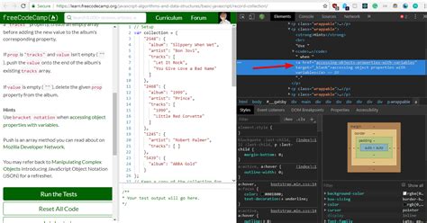 dead link to reference problem basic javascript record collection manipulating complex
