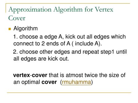 ppt wk15 vertex cover and approximation algorithm powerpoint presentation id 568129