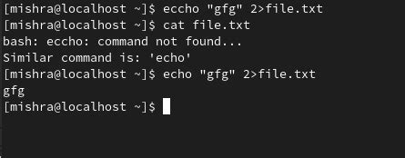 Linux Error Redirection GeeksforGeeks