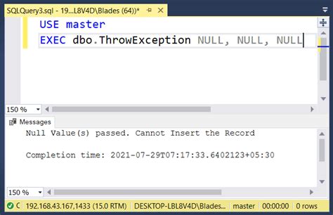 try catch in sql server stored procedure with examples