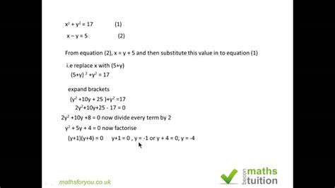 simultaneous equations igcse gcse exam question and revision guide youtube