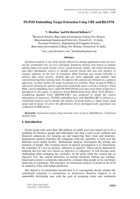 pdf ps pos embedding target extraction using crf and bilstm