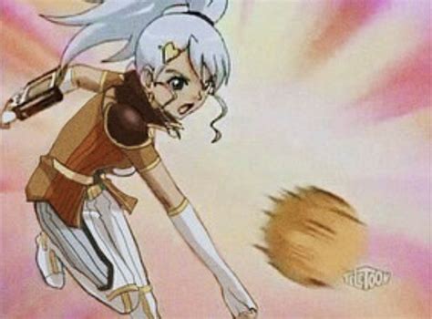 An Anime Character Is Flying Through The Air