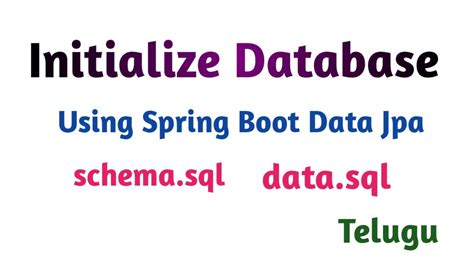 Initialize A Database Using Spring Boot Data JPA Schema Sql And Data
